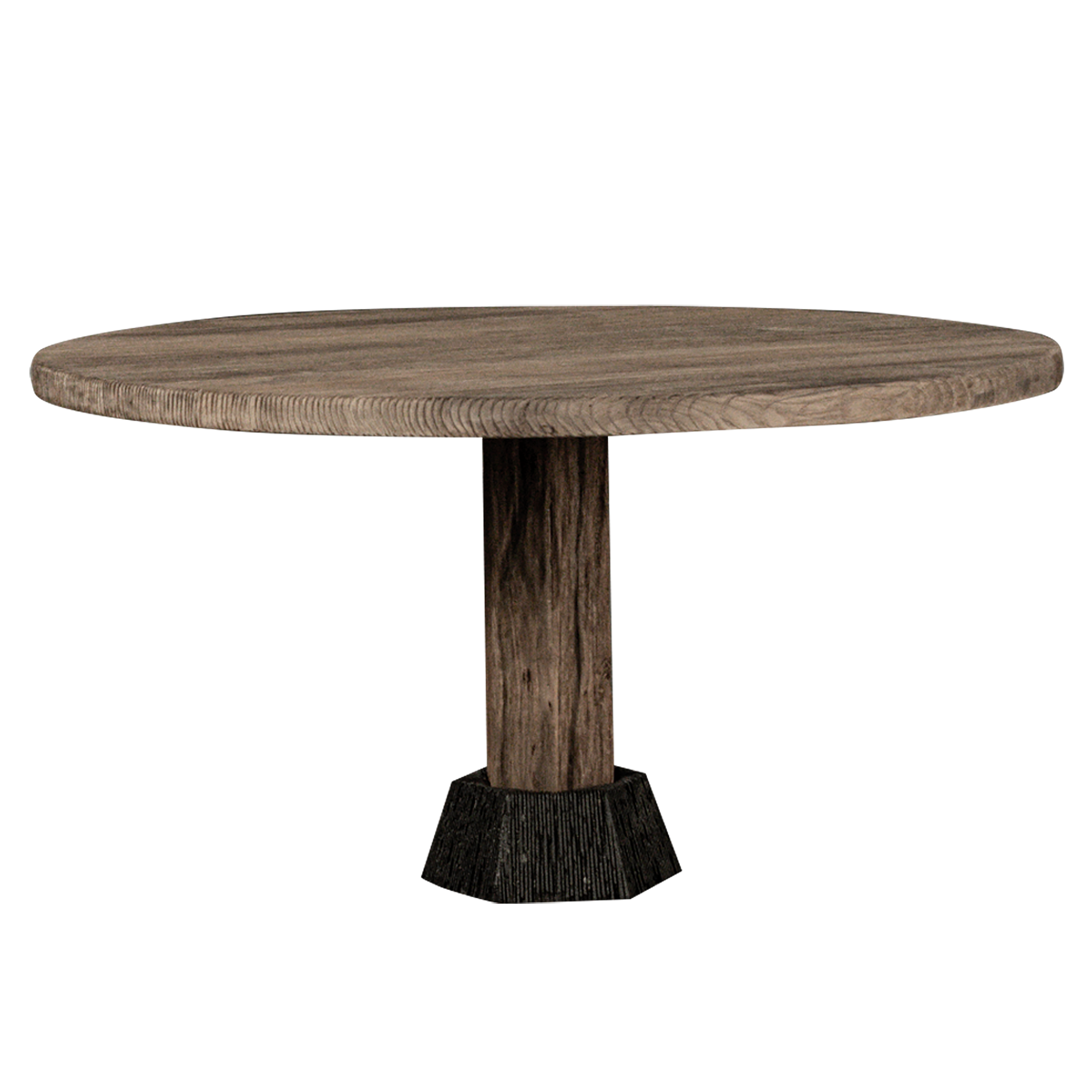 Круглый стол Mila / 145 — камень и тик в балансе формы